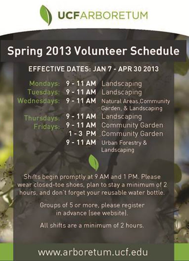 Arboretum Seeks Volunteers for Spring Projects | University of Central ...