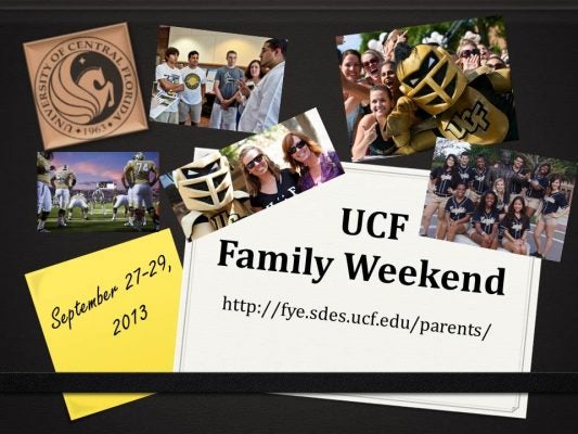 Family Weekend is Sept. 27-29 | University of Central Florida News