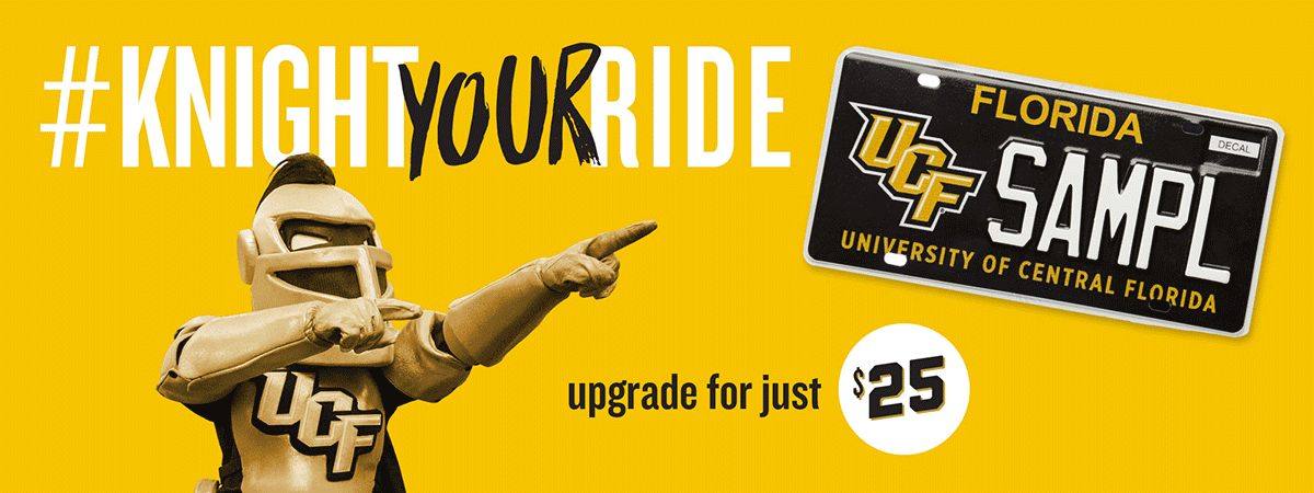 Order Your Florida Custom License Plates - UCF Knight Your Ride